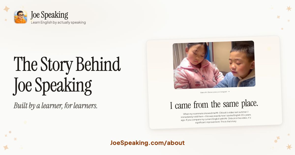 关于 Joe Speaking - 从雅思考生到打造 AI 口语模拟器 | Joe Speaking